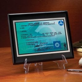 Elite Single-Sided Pilot License Plaque