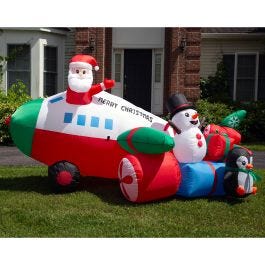 Deluxe Santa and Friends Airplane Inflatable
