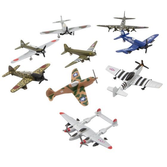 WWII Die-Cast Model Variety Pack (Set of 9)