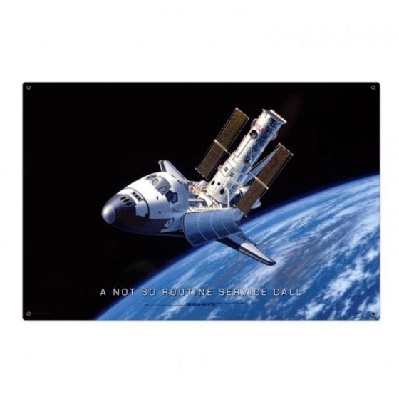 Space Shuttle Large Aviation Metal Sign