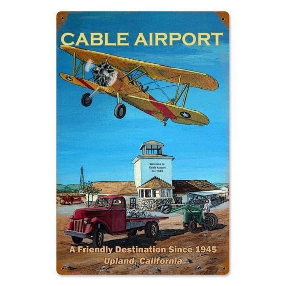 Cable Airport Aviation Metal Sign