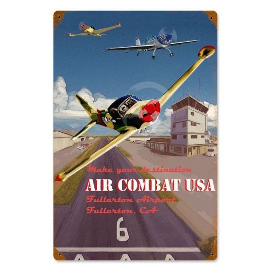 Air Combat Aviation Metal Sign