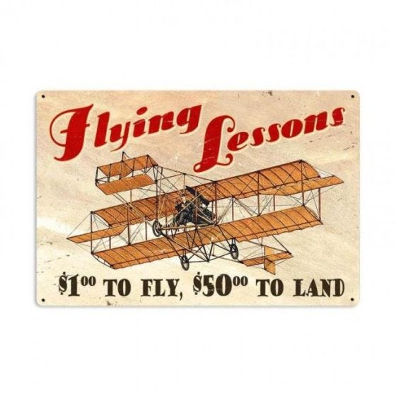 Flying Lessons Large Aviation Metal Sign